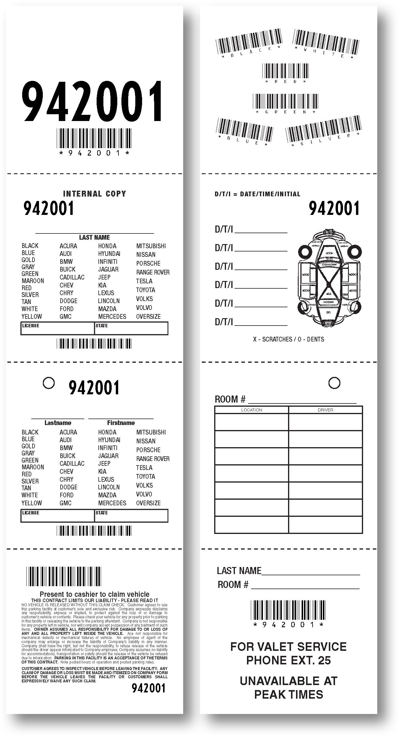 Design The Best Custom Valet Parking Tickets Today